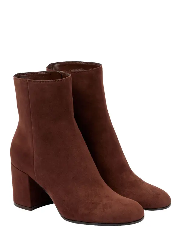 GIANVITO ROSSI Joelle 70 Suede Ankle Boots - Brown