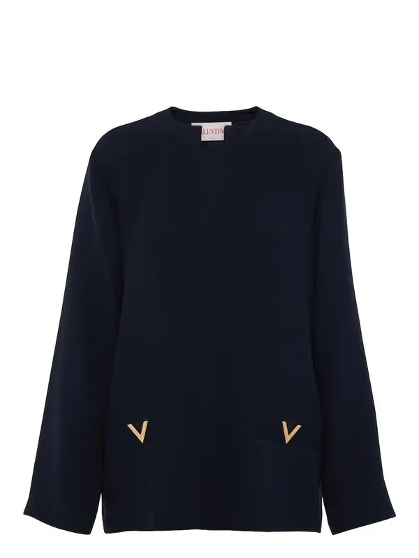 Valentino Garavani Vgold Cady Couture Top - Blue
