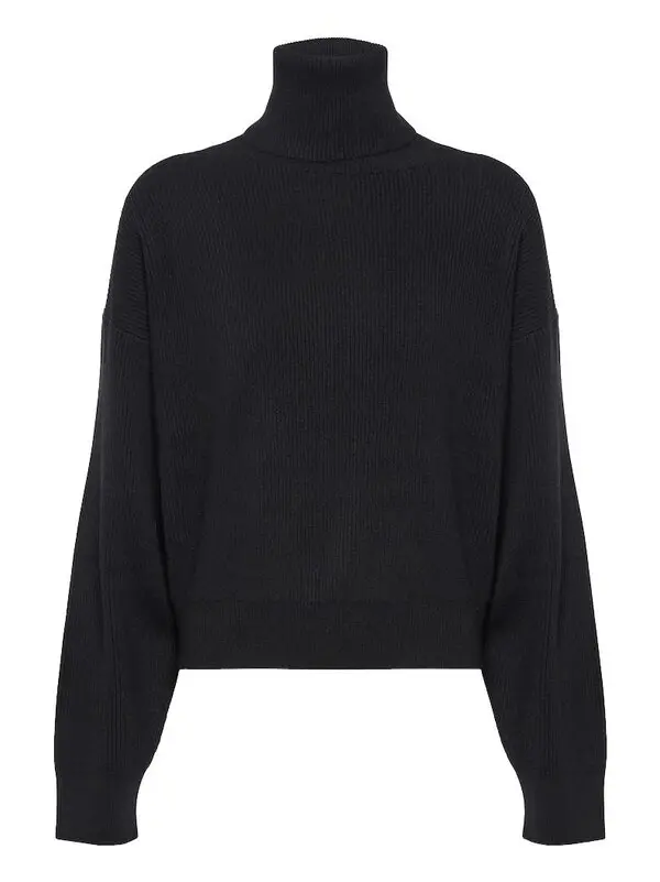 Brunello Cucinelli Wool, Cashmere, And Silk Turtleneck Sweater - Black