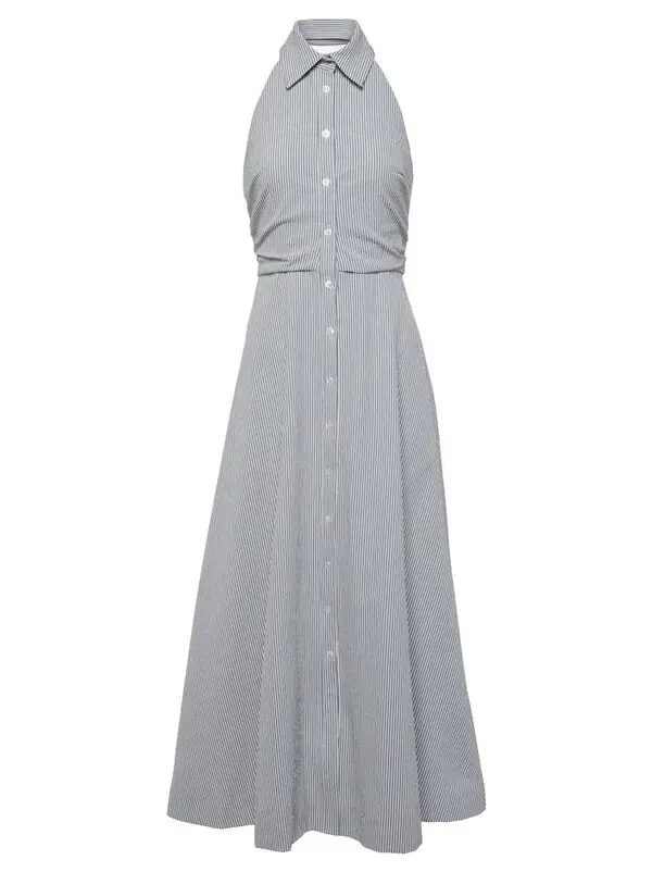 Veronica Beard Mackey Striped Cotton Maxi Dress - Blue
