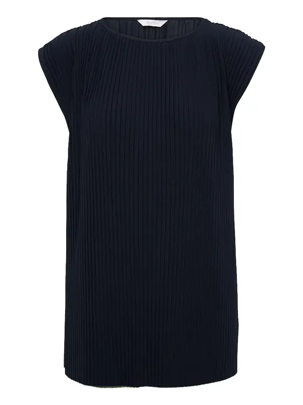 Max Mara Cambusa Pleated Top - Blue