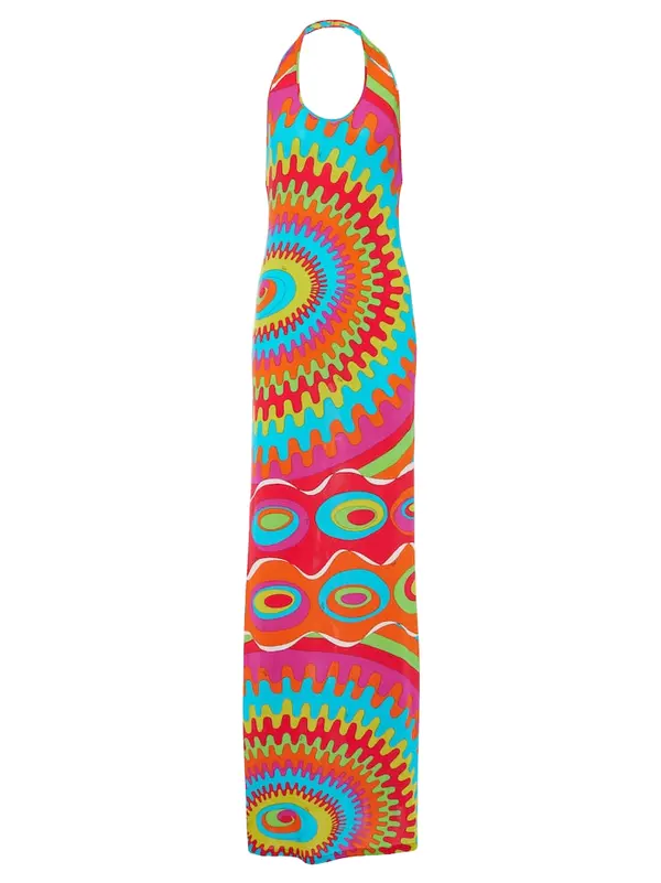 Emilio Pucci Bersaglio Halterneck Maxi Dress - Multicoloured