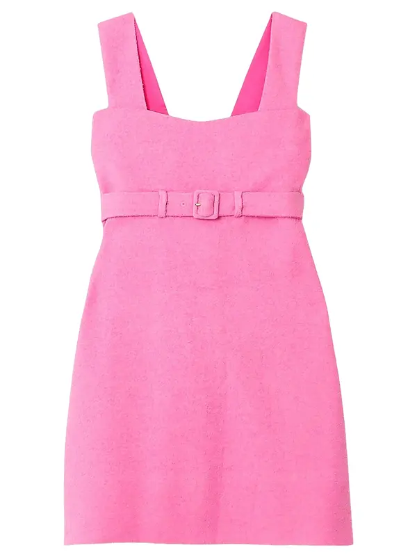 Patou Belted Terry Mini Dress - Bubblegum