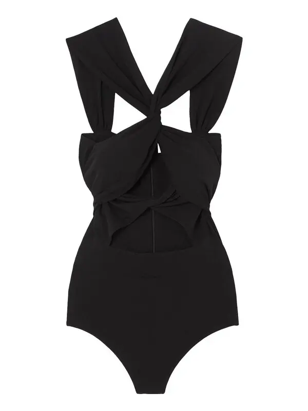 Magda Butrym Twist-front Cutout Bodysuit - Black