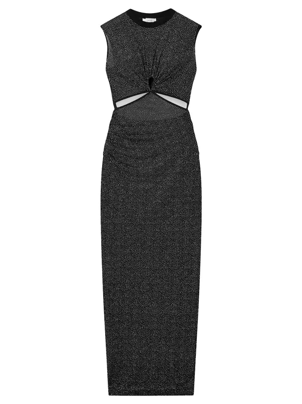 NENSI DOJAKA Cutout Glittered Maxi Dress - Black