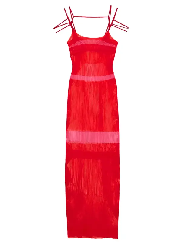 Jacquemus Sognu Striped Ribbed-knit Maxi Dress - Red