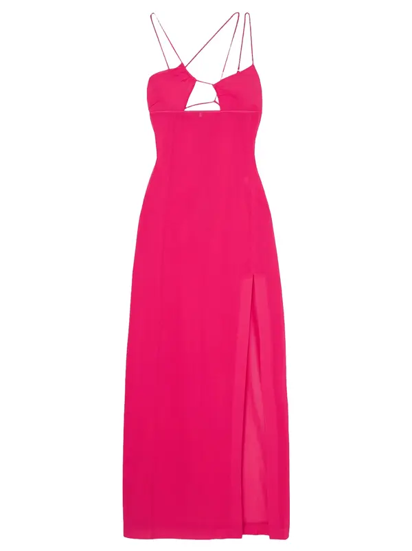 NENSI DOJAKA Cutout Cotton-voile Maxi Dress - Fuchsia