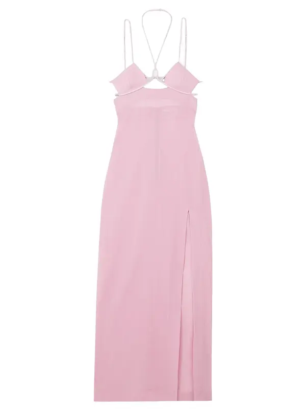 NENSI DOJAKA Cutout Cotton-voile Maxi Dress - Baby Pink