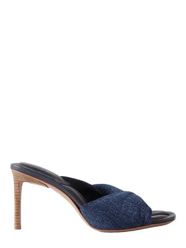 Jacquemus Bagnu Denim Mules - Dark Denim