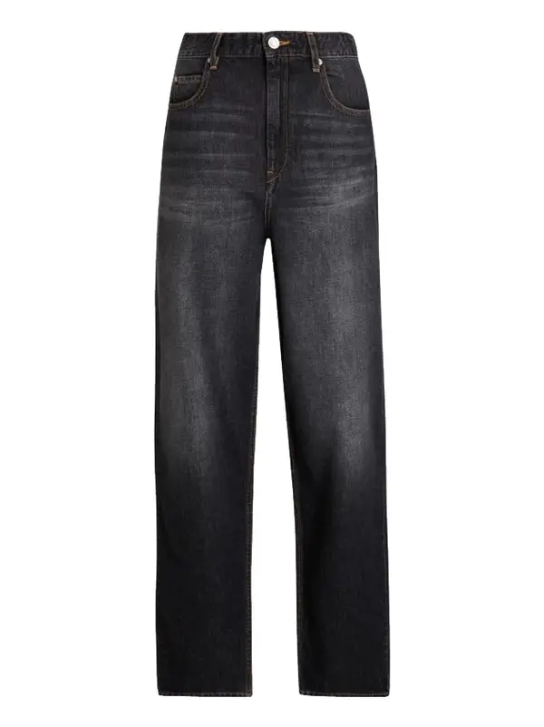 MARANT ETOILE Corsy J High-rise Tapered Jeans - Black
