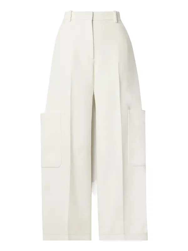 Khaite Caiton Grain De Poudre Wide-leg Trousers - White