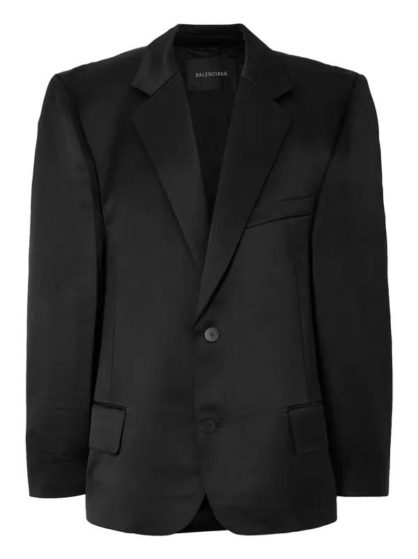 Balenciaga Cotton-blend Satin Blazer - Black