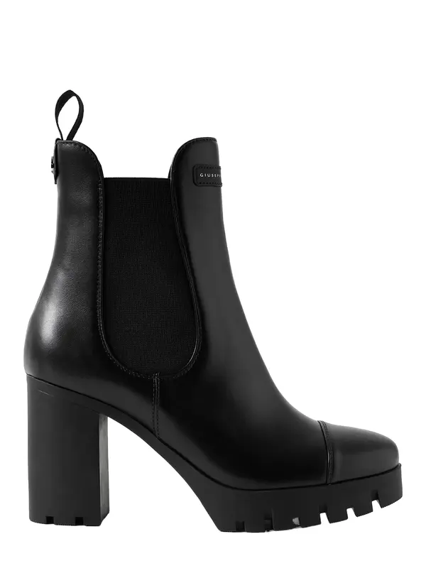 GIUSEPPE ZANOTTI Leather Platform Chelsea Boots - Black