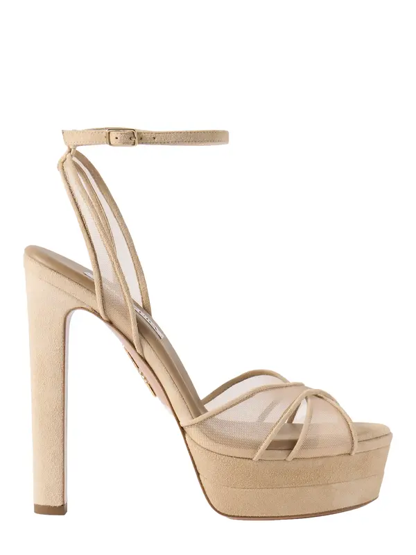 AQUAZZURA Divine Plateau 130 Platform Sandals - Neutrals