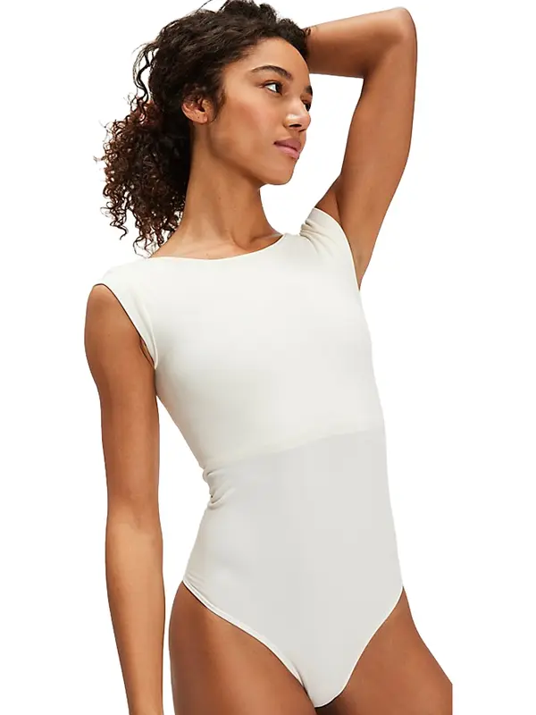 Free People Clean Lines Boat Neck Bodysuit - Ivory