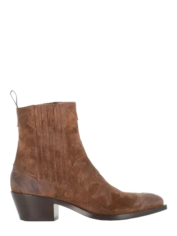 Sartore Suede Cowboy Boots - Brown