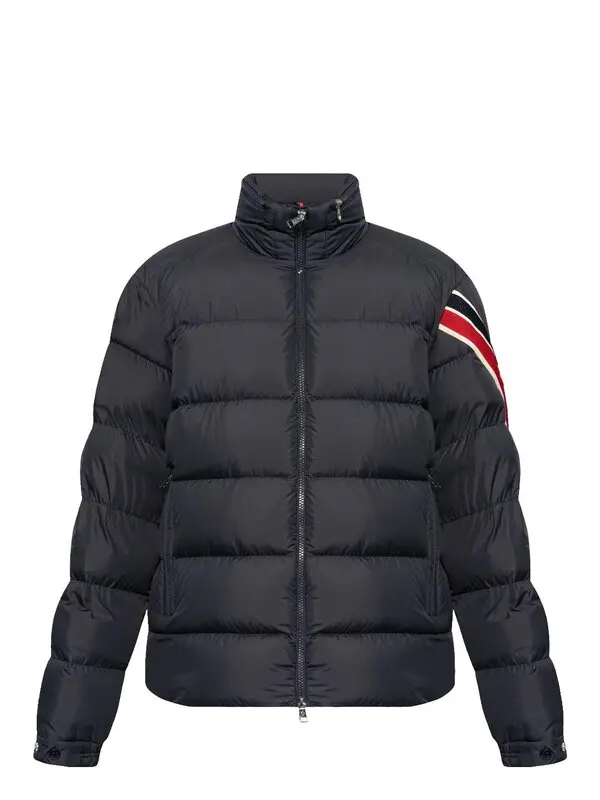 Moncler Striped Logo Patch Down Jacket - Blue