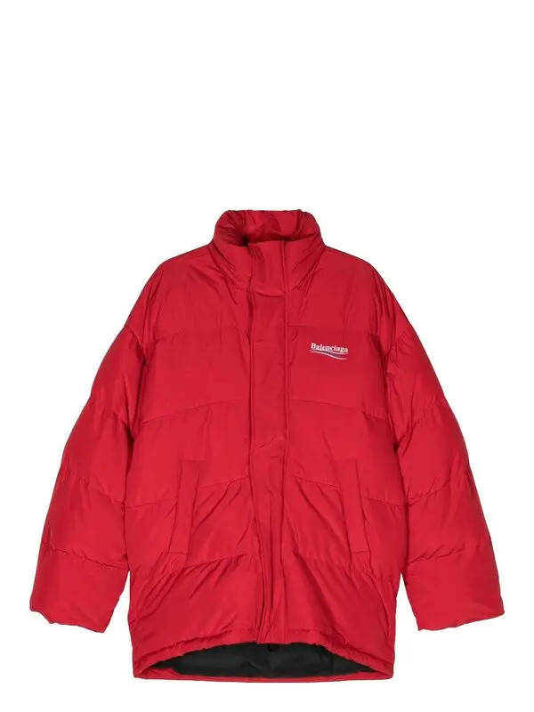 Balenciaga Political Campaign Puffer Jacket - Red