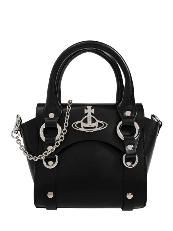 VIVIENNE WESTWOOD Orb-plaque Leather Tote - Black