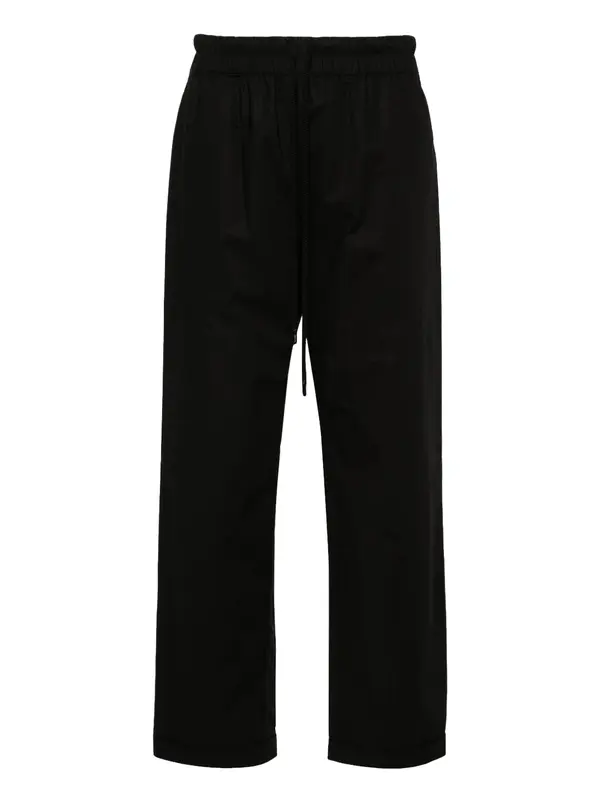 GENTRYPORTOFINO Drawstring Poplin Trousers - Black