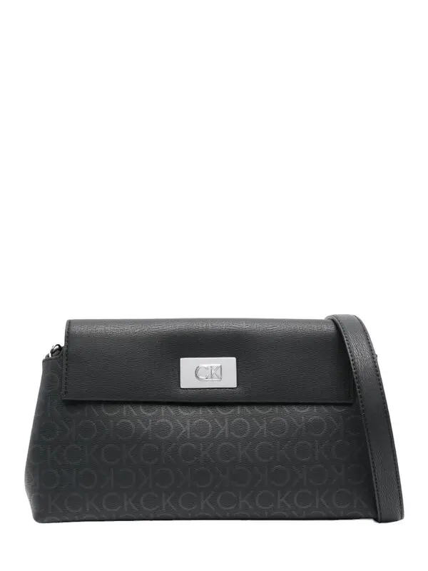 Calvin Klein Monogram-debossed Shoulder Bag - Black