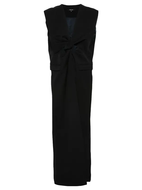 BOTTER Twist-detailed Virgin Wool Maxi Dress - Black