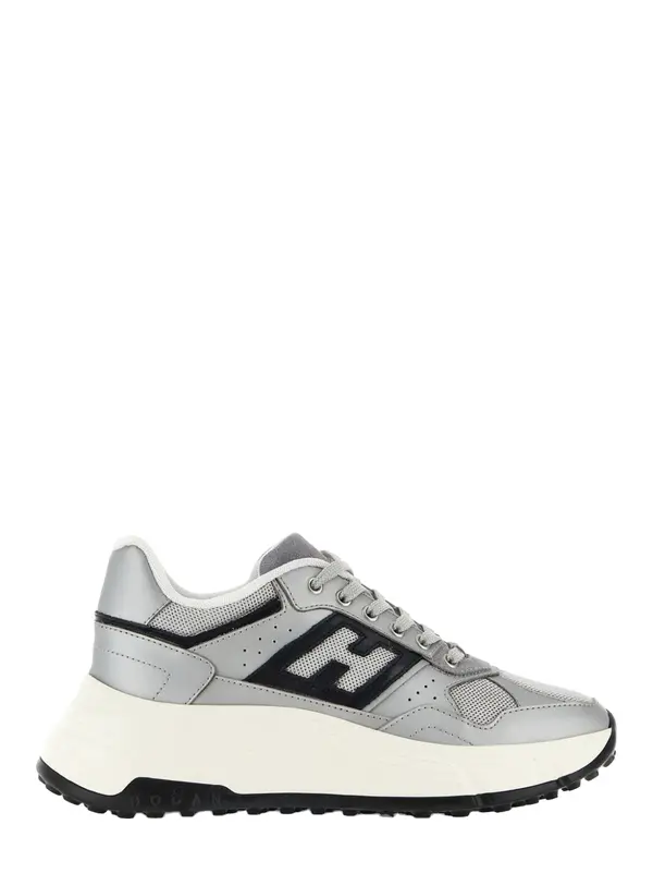 Hogan Side Logo Patch Platform Sneakers - Grey