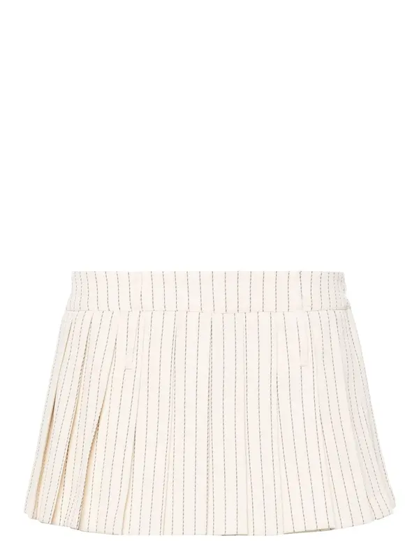 THE FRANKIE SHOP Blake Pinstripe Pleated Miniskirt - Neutrals