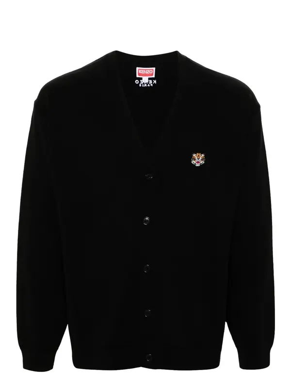 Kenzo Lucky Tiger Wool Cardigan - Black