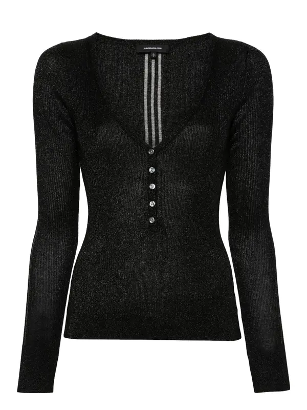 Barbara Bui Lurex Fine-knit Top - Black
