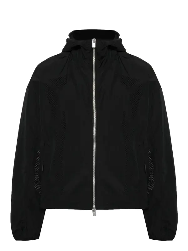 HELIOT EMIL Hooded Lightweight Windbreaker - Black