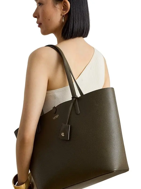 Ralph Lauren Faux-leather Reversible Large Tote Bag - Botanic Green/sage Green