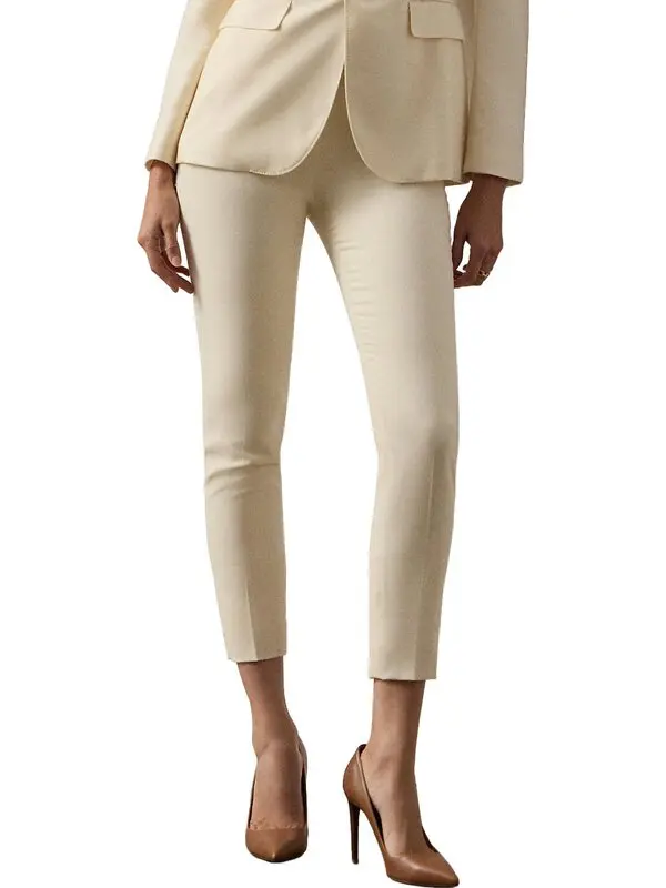 Ralph Lauren Annie Wool Crepe Pant - Cream