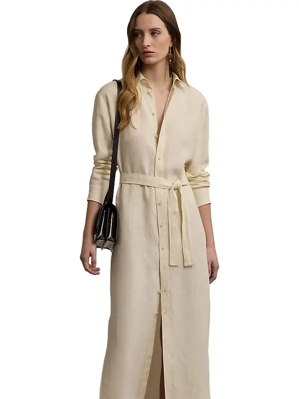Ralph Lauren Vicki Linen Day Dress - Lux Cream