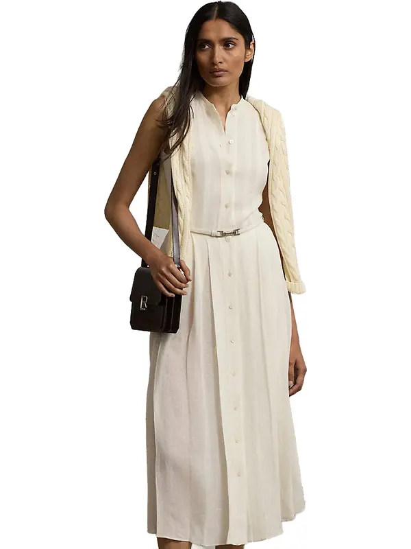 Ralph Lauren Kennedi Linen Dress - Lux Cream