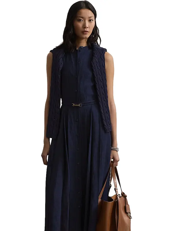 Ralph Lauren Kennedi Linen Dress - Lux Navy