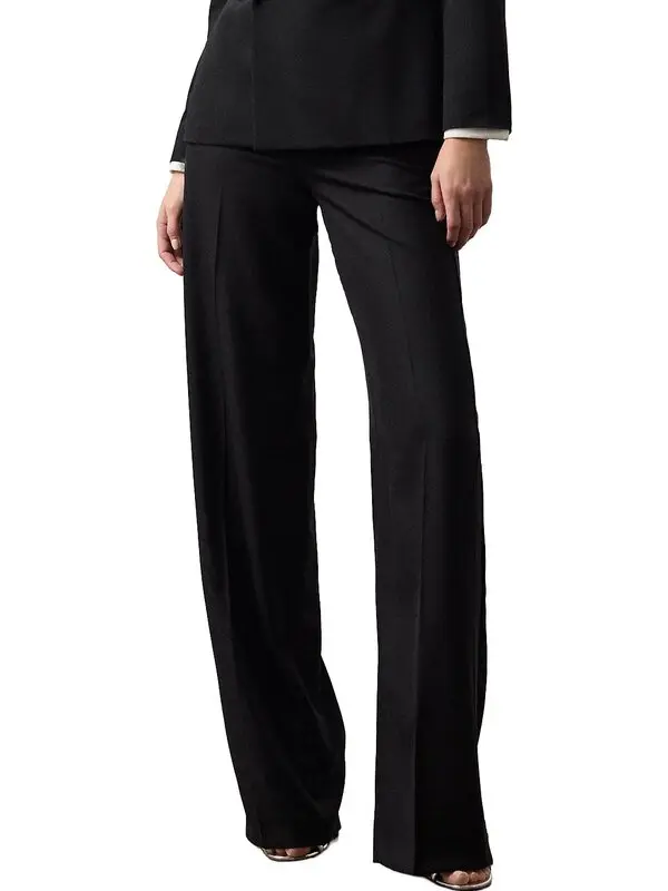 Ralph Lauren Wool Barathea Tuxedo Pant - Black