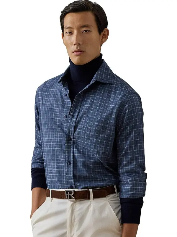 Ralph Lauren Tattersall Flannel Shirt - Blue Mel Tattersall