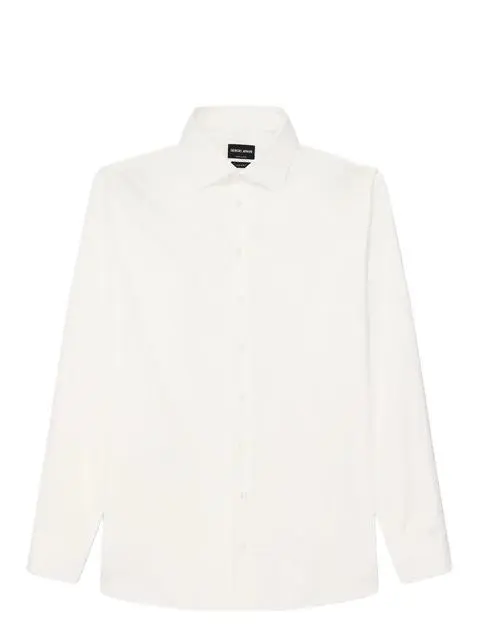 Giorgio Armani Regular-fit Shirt In Luxury Cotton Twill - White