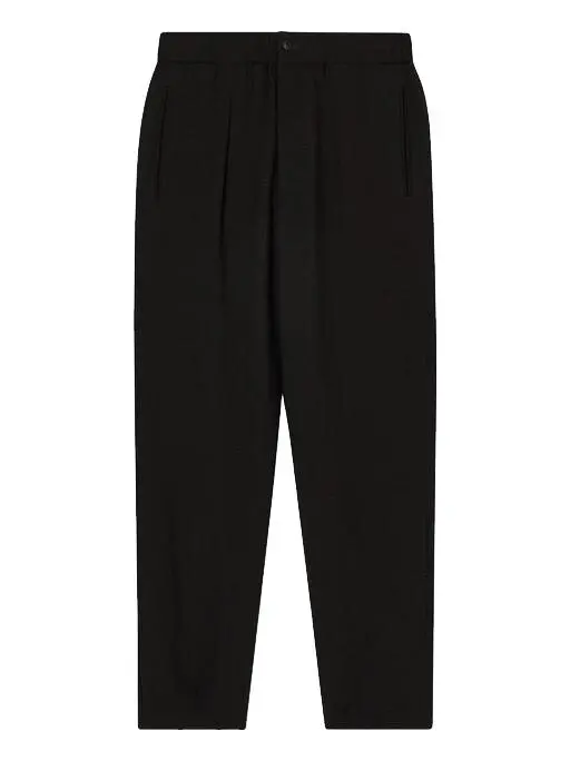 Giorgio Armani Single-pleat Virgin Wool And Cashmere Seersucker Trousers - Natural