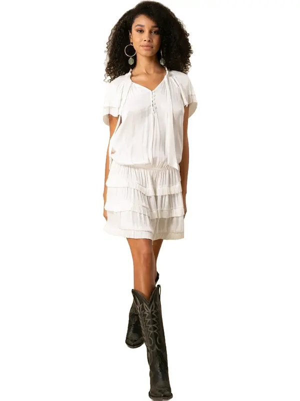 Hale Bob Alexandria Drop Waist Mini Dress - Neutral
