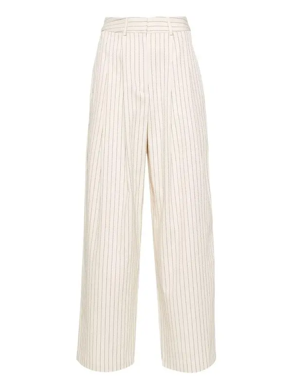 THE FRANKIE SHOP Ripley Pinstripe Trousers - Neutrals