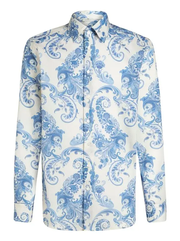 Etro Paisley-print Cotton Shirt - Blue