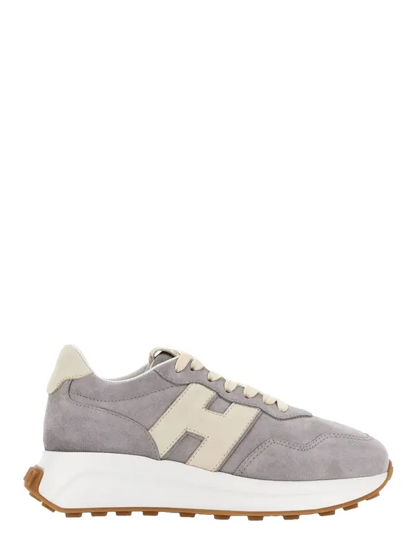 Hogan H641 Panelled Lace-up Sneakers - Grey