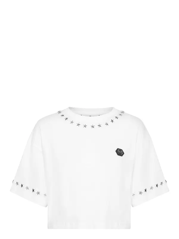 Philipp Plein Star-studded Cropped Top - White