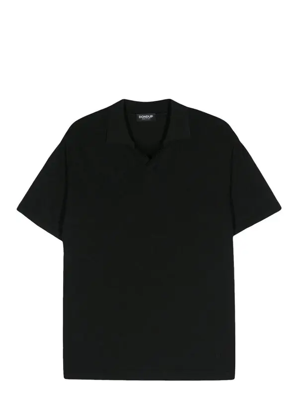 DONDUP Knitted Cotton Polo Shirt - Black