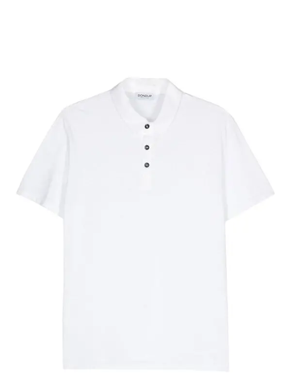DONDUP Slub-texture Cotton Polo Shirt - White