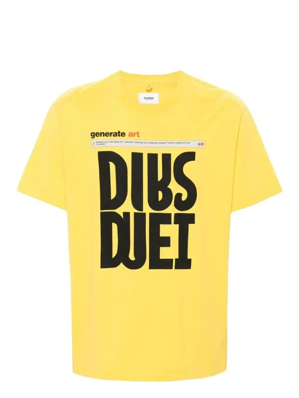 DOUBLET Ai-generated Cotton T-shirt - Yellow