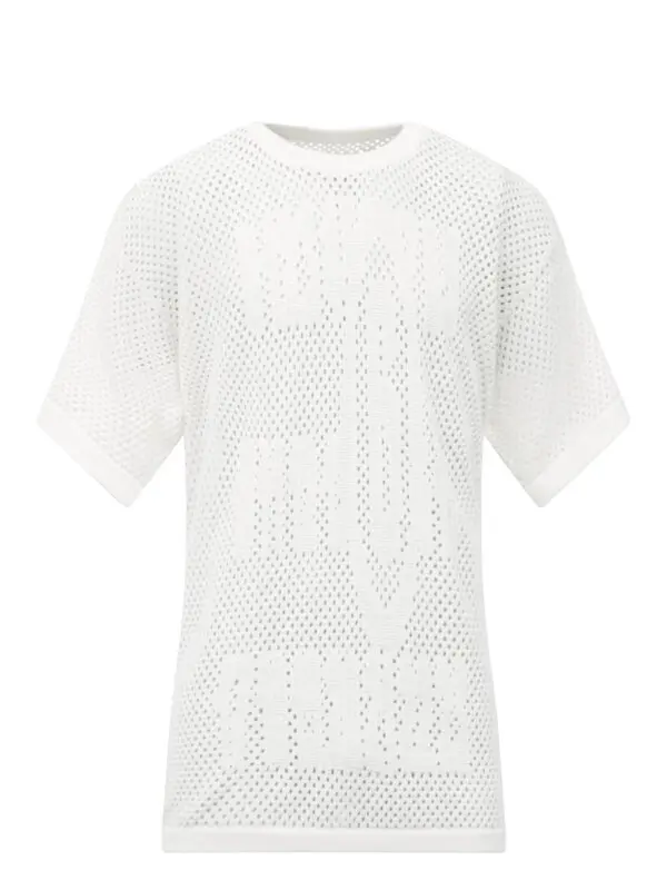 MAISON MARGIELA Intarsia-knit Cotton T-shirt - White