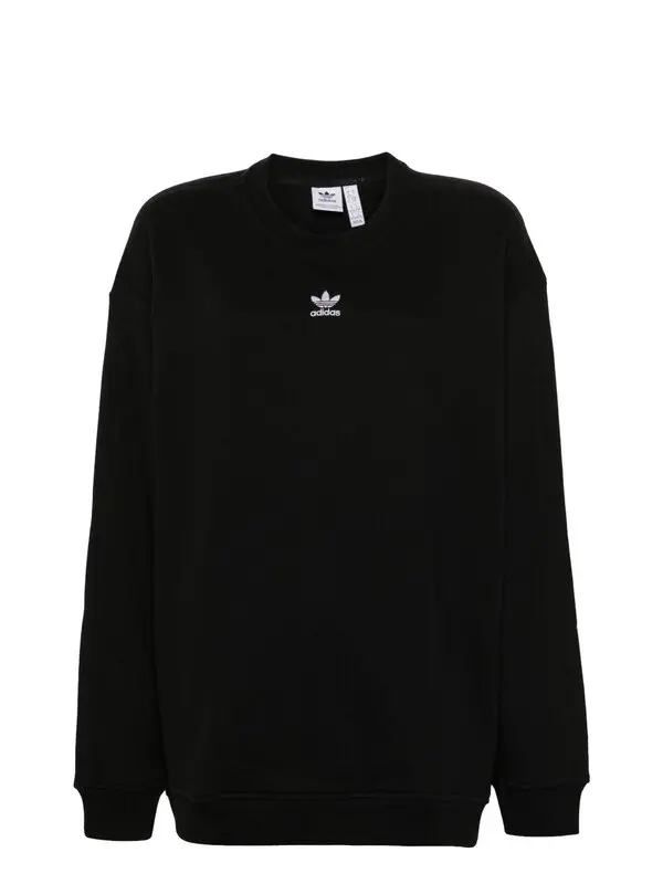 Adidas Trefoil-logo Cotton Sweatshirt - Black